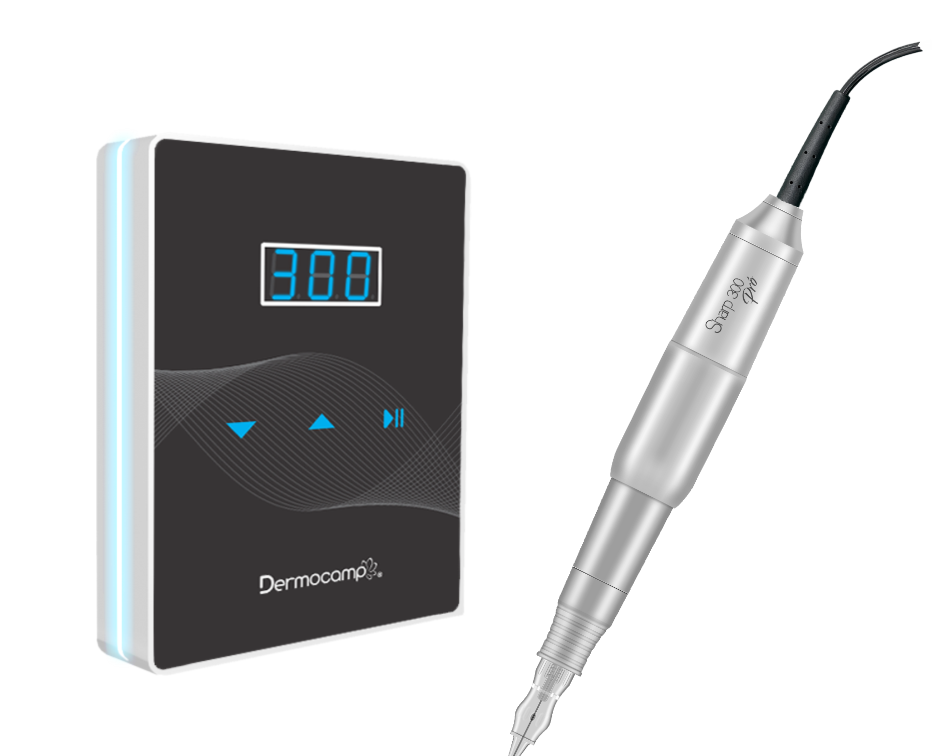 Dermógrafo Sharp 300 Pro + Controle Slim Dark Branco com Led Azul