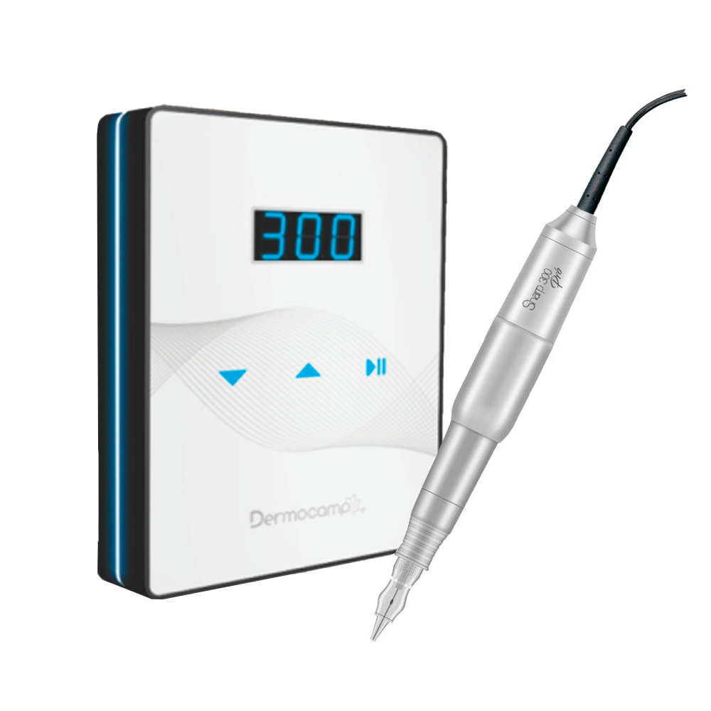 Dermógrafo Sharp 300 Pro + Controle Slim White Preto com Led Azul