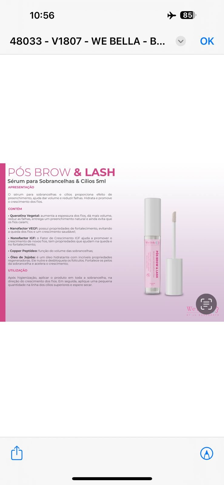 Pós Brow e Lash We bella Kit com 3 Unidades 5ml