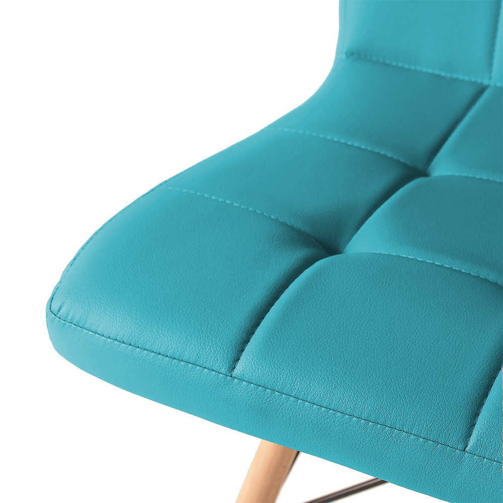 Cadeira Eiffel Gomos Estofada Base Madeira Turquesa