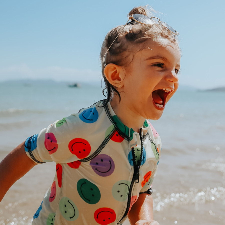 Maiô infantil Manga Curta com Proteção UV50+ Smiles