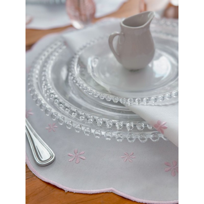 Kit Combo 6 Pratos Jantar + 6 Sousplat Pearl Wolff Transparente