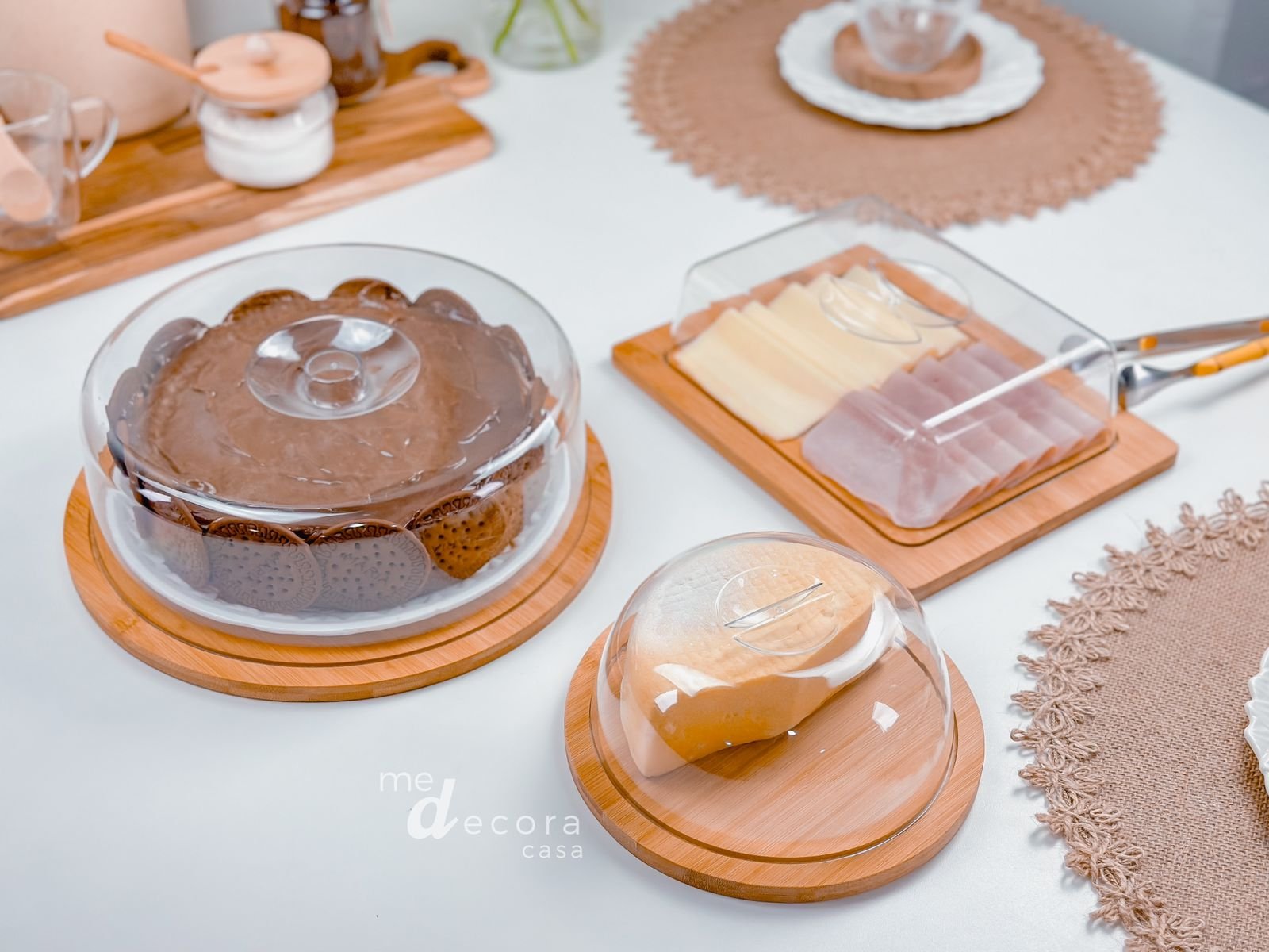 Kit Boleira + Porta Frios + Queijeira Bambu