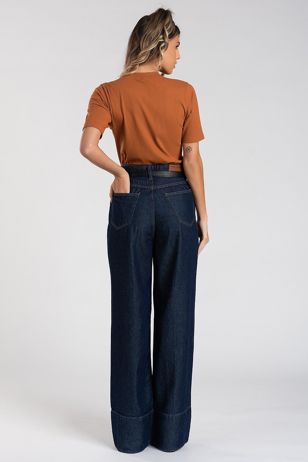 Calça Wide Leg Patti Jeans Escuro