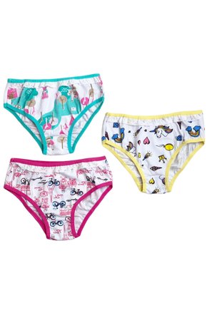 Kit 3 Calcinhas Infantil Estampada Com Renda Na Frente - Sortidas Sortidas