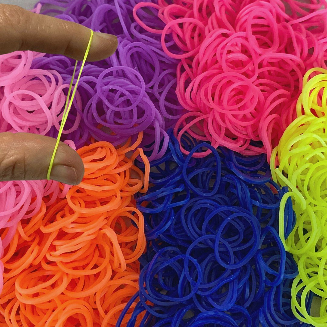 Elástico Grosso de Silicone - 100 un - Escolha a Cor