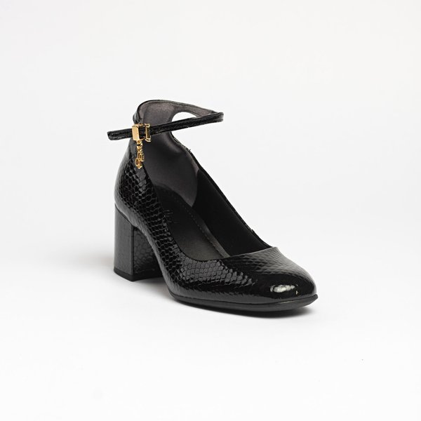 Scarpin Usaflex Al2702 em Couro Preto