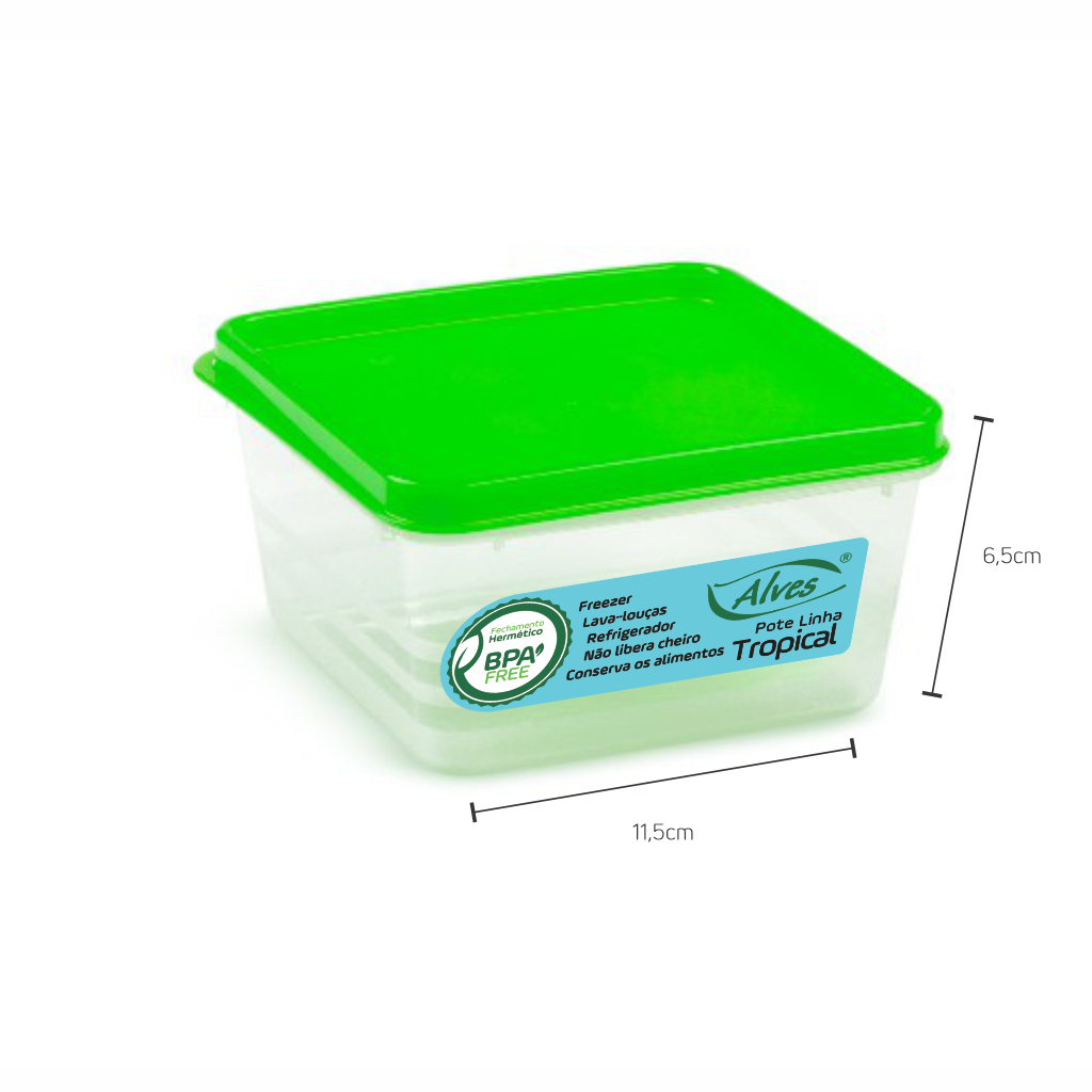 Pote Quadrado Hermético 500 ml Tropical - Alves Plastic l ModoMix