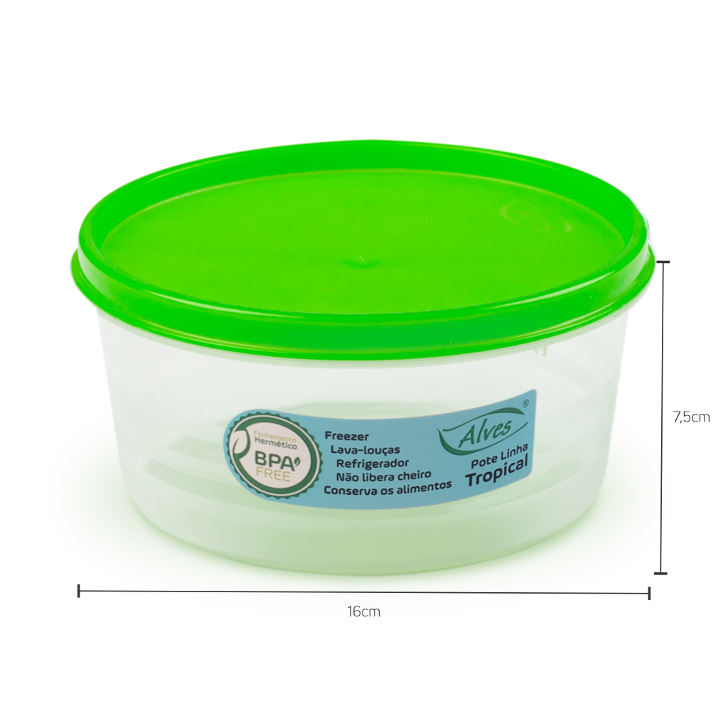 Pote Redondo Hermético 1 litro Tropical - Alves Plastic l MomoMix