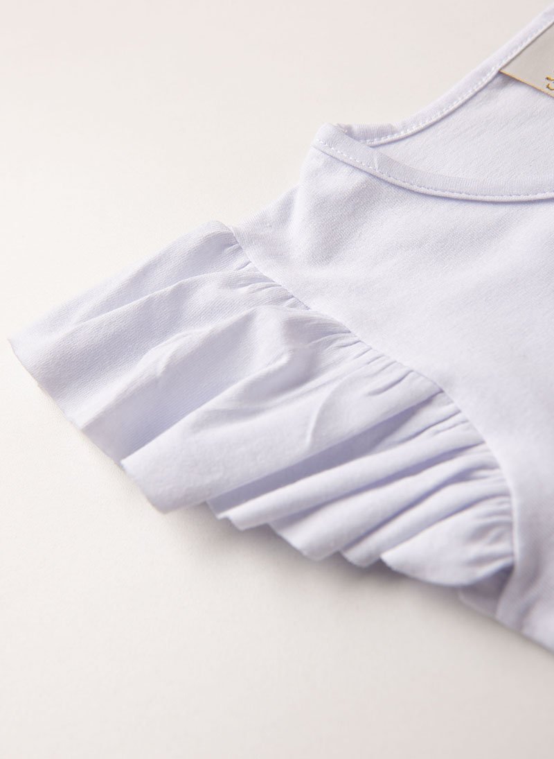 Conjunto Curto Blusa Franzida com Manga e Saia Rosa Coração