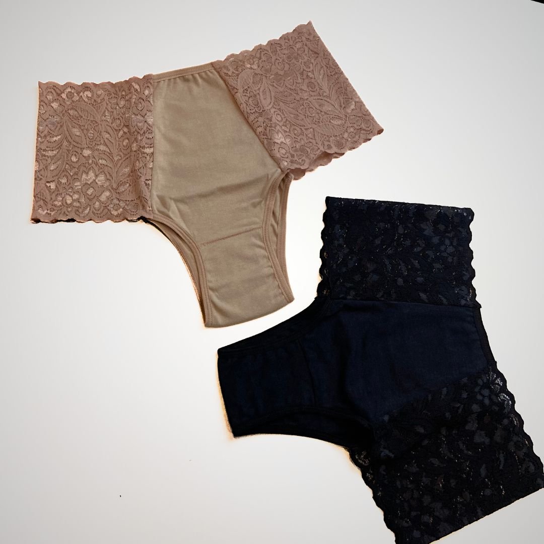 Kit Calcinha Alta de Cotton Com Lateral de Renda Mondress