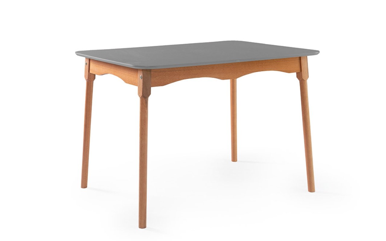 Mesa para Sala de Jantar de Madeira Mimo Verniz Jatobá e Laqueado Cinza ...