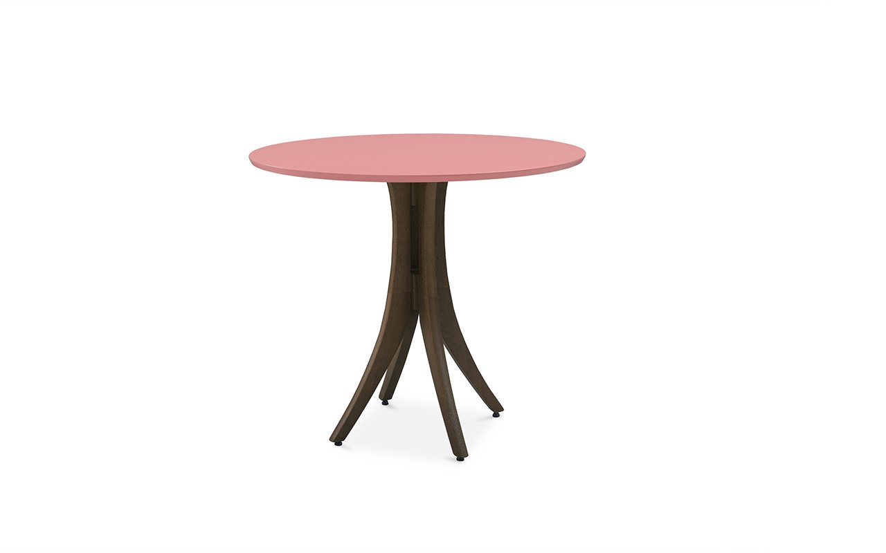 Mesa de Jantar Redonda Bianchi Amêndoa e Laca Preto