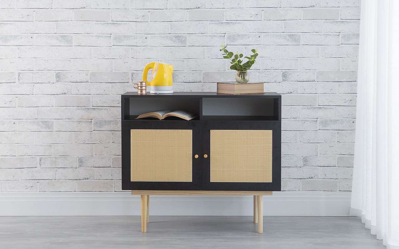 Armário Buffet 2 Portas para Sala de Jantar com Nichos Charlie MDF ...