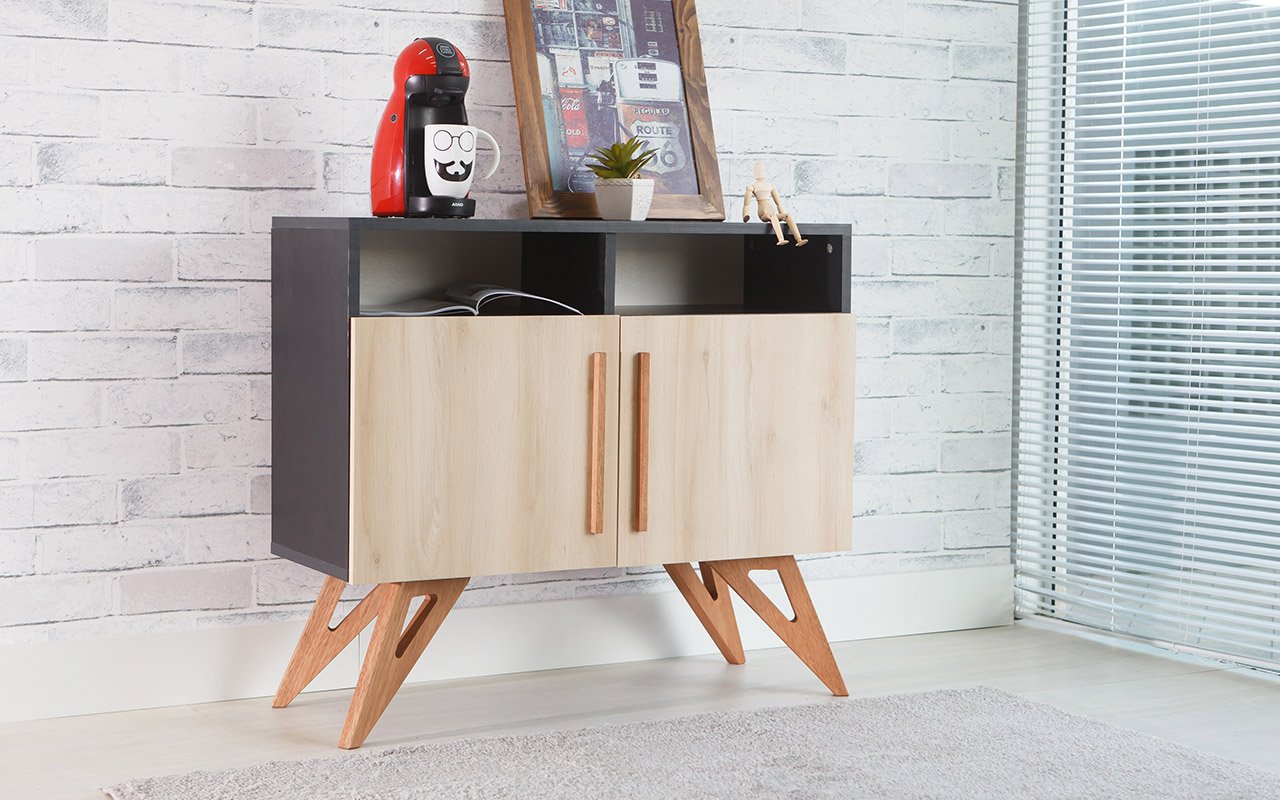 Armário Buffet para Sala 2 Portas Dolores MDF Branco