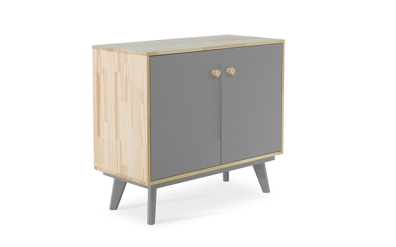 Armário Buffet para Sala de Jantar 2 Portas Celeste 90 cm Verniz ...