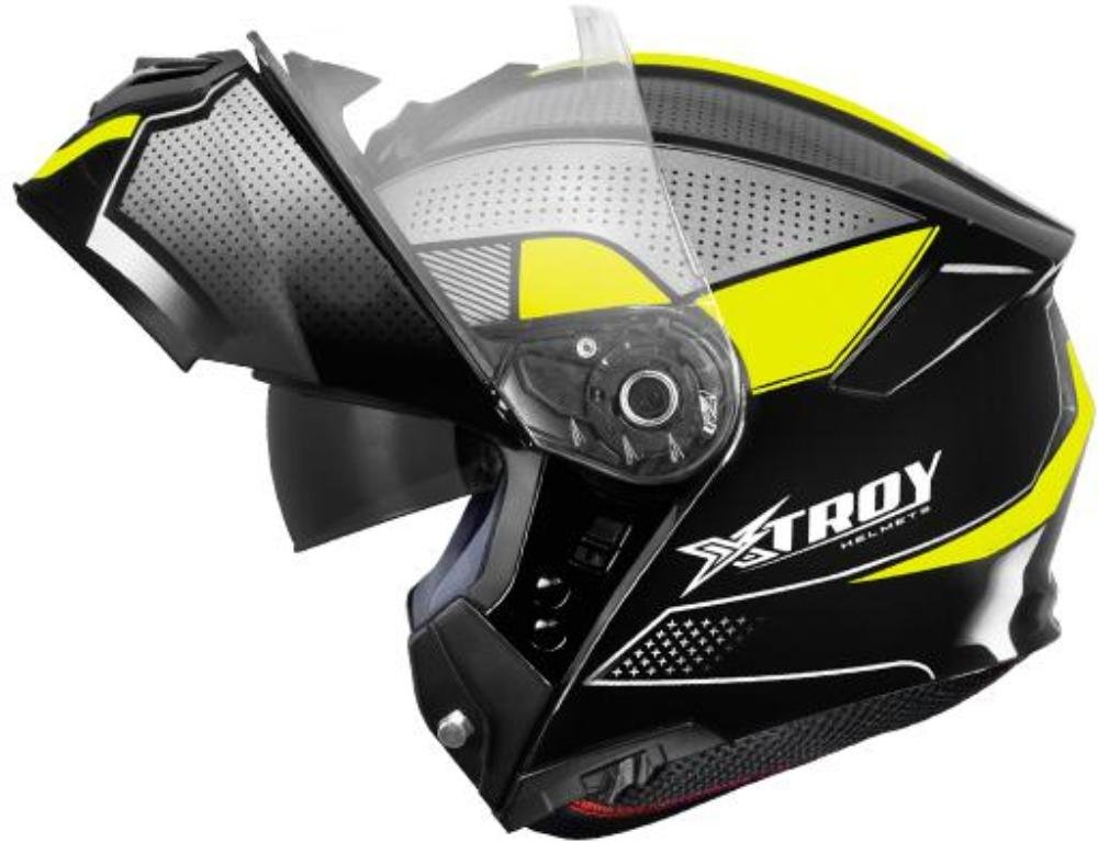 Capacete EBF X Troy Modular RMC Preto/Amarelo
