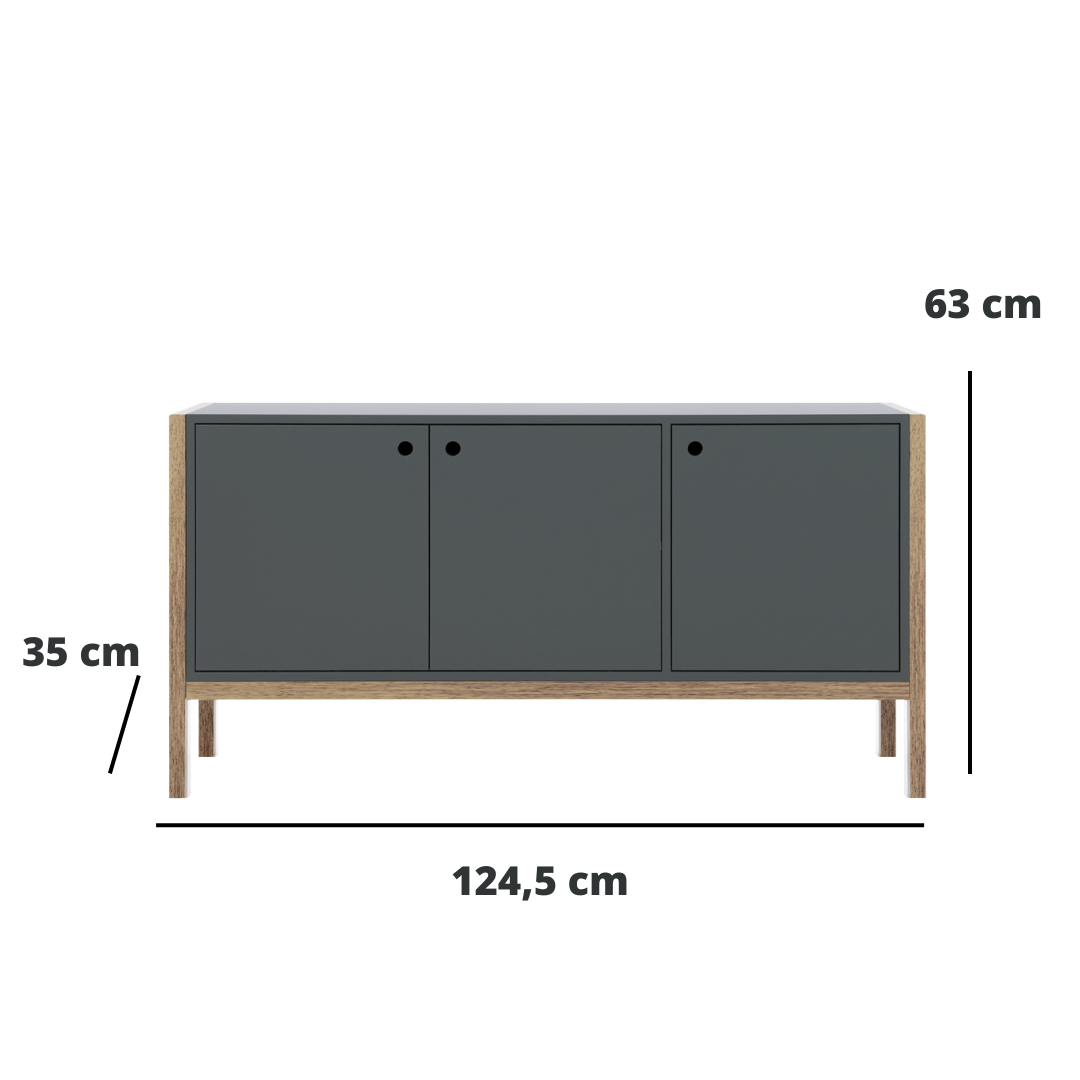 Rack para tv 50 polegadas Itália Cor Preto e Castanho