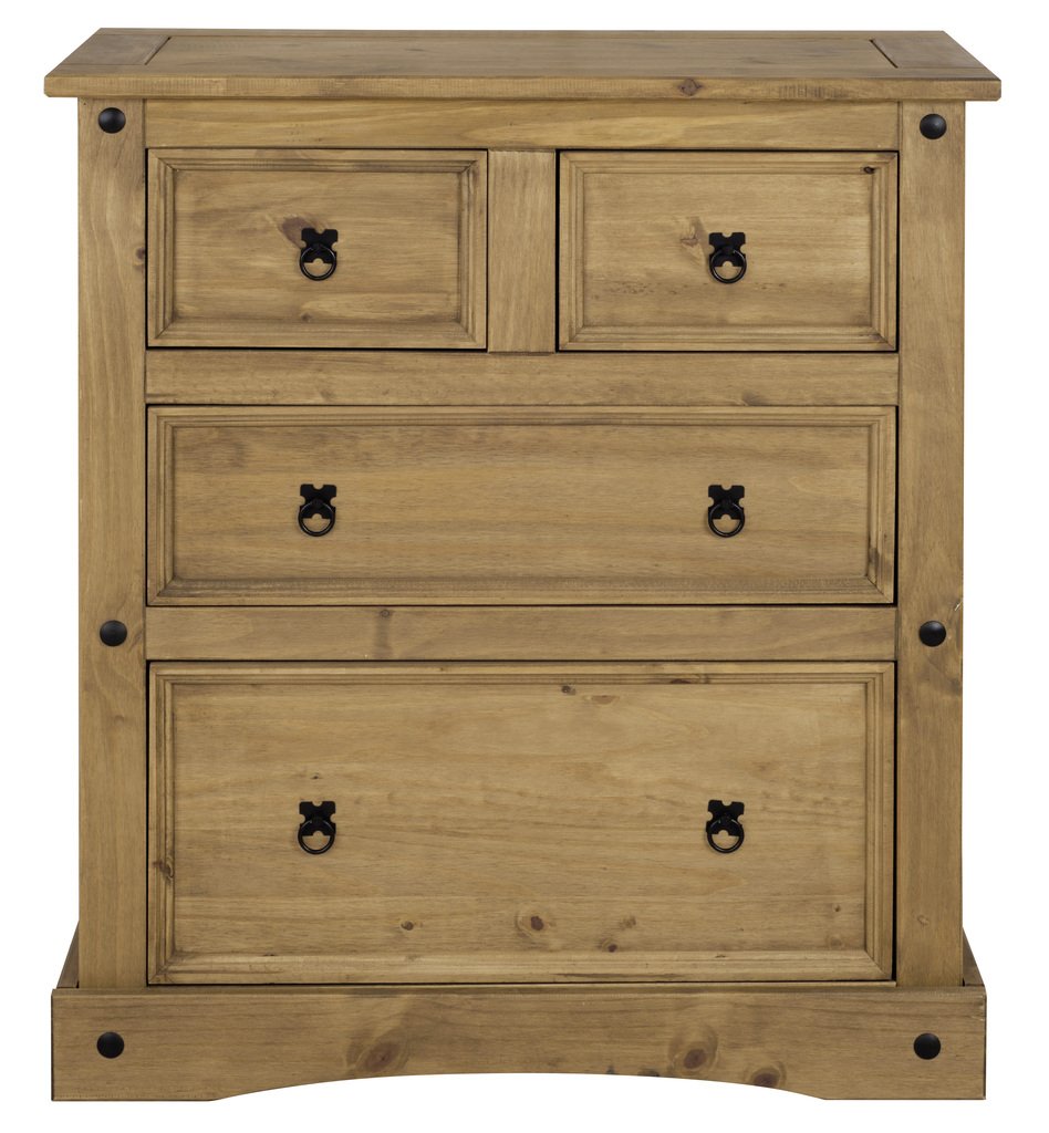 Cômoda 2 + 2 Gavetas em Madeira de Pinus em Cera Cera Classic - Camicado