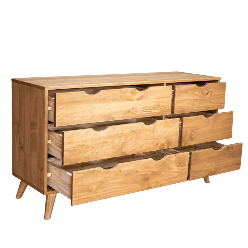 Cômoda 3 + 3 Gavetas em Madeira de Pinus em Cera Tequila - Cera Tequila ...