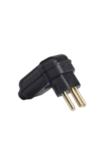 Plug Macho Preto 90° 2P+T 20a