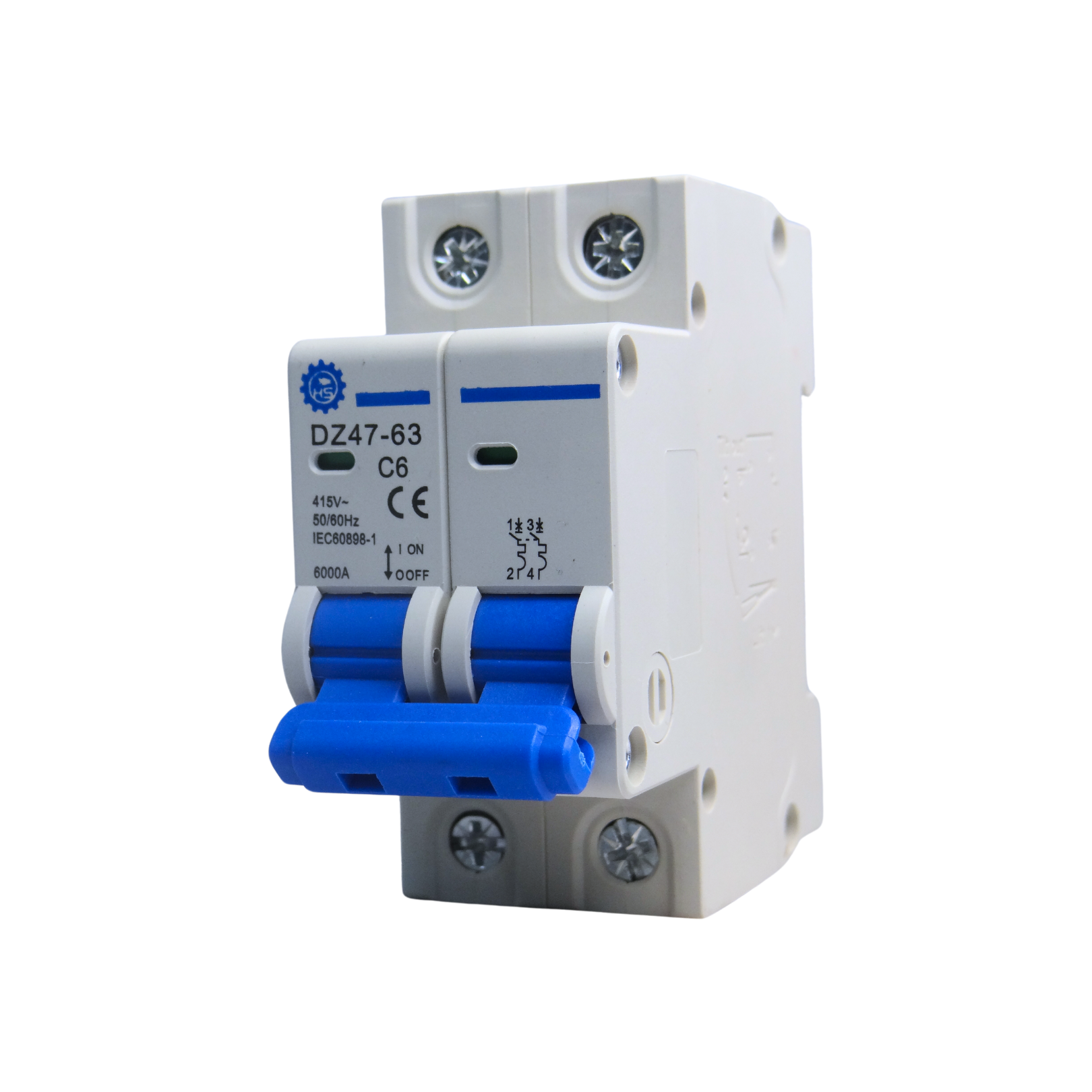 Mini Disjuntor 6KA Curva C 2 Polos 6A DZ47