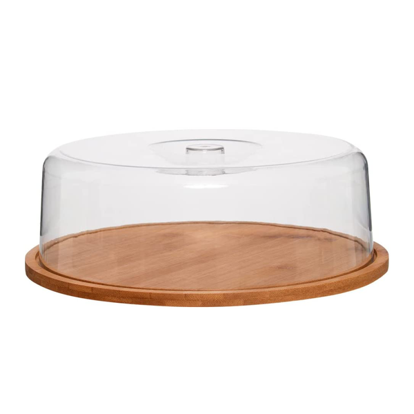 Prato com Cúpula Em Bambu Ecokitchen 27,5x9cm Mimo Style