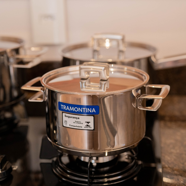 Jogo De Panelas Em Inox Brava Com 4 peças Tramontina