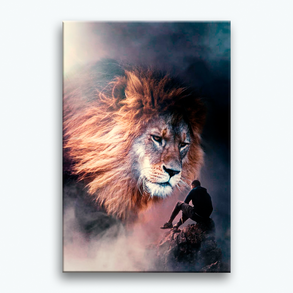 Quadro Decorativo 1 Tela Leão Rei da Selva