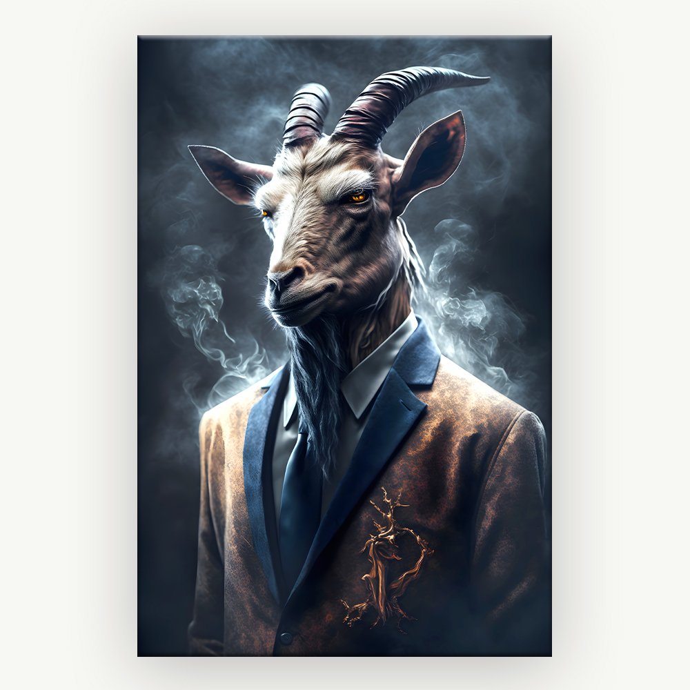 Quadro Decorativo 1 Tela Bode Senhor dos Abismos