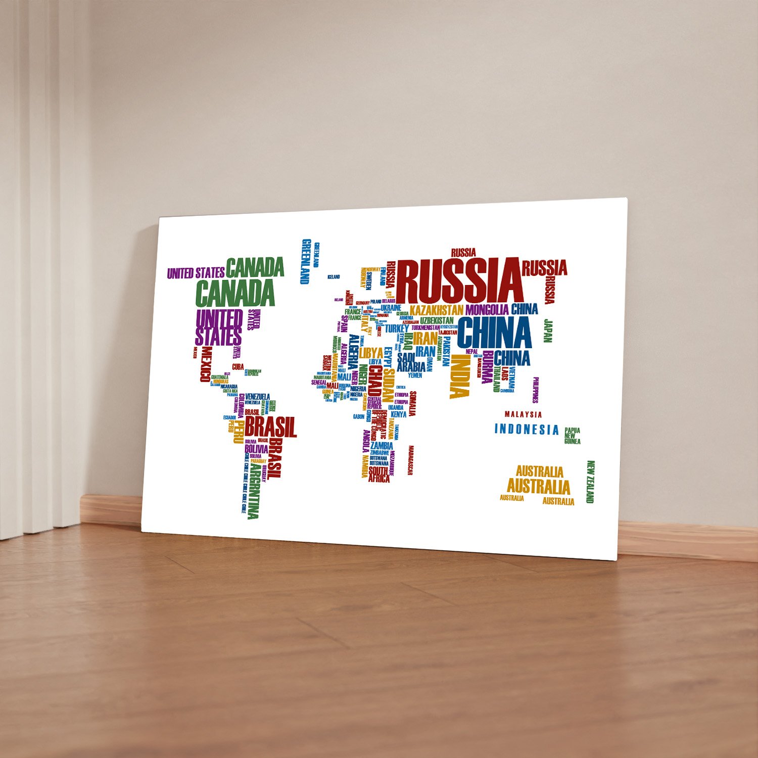 Quadro Decorativo 1 Tela Mapa Múndi