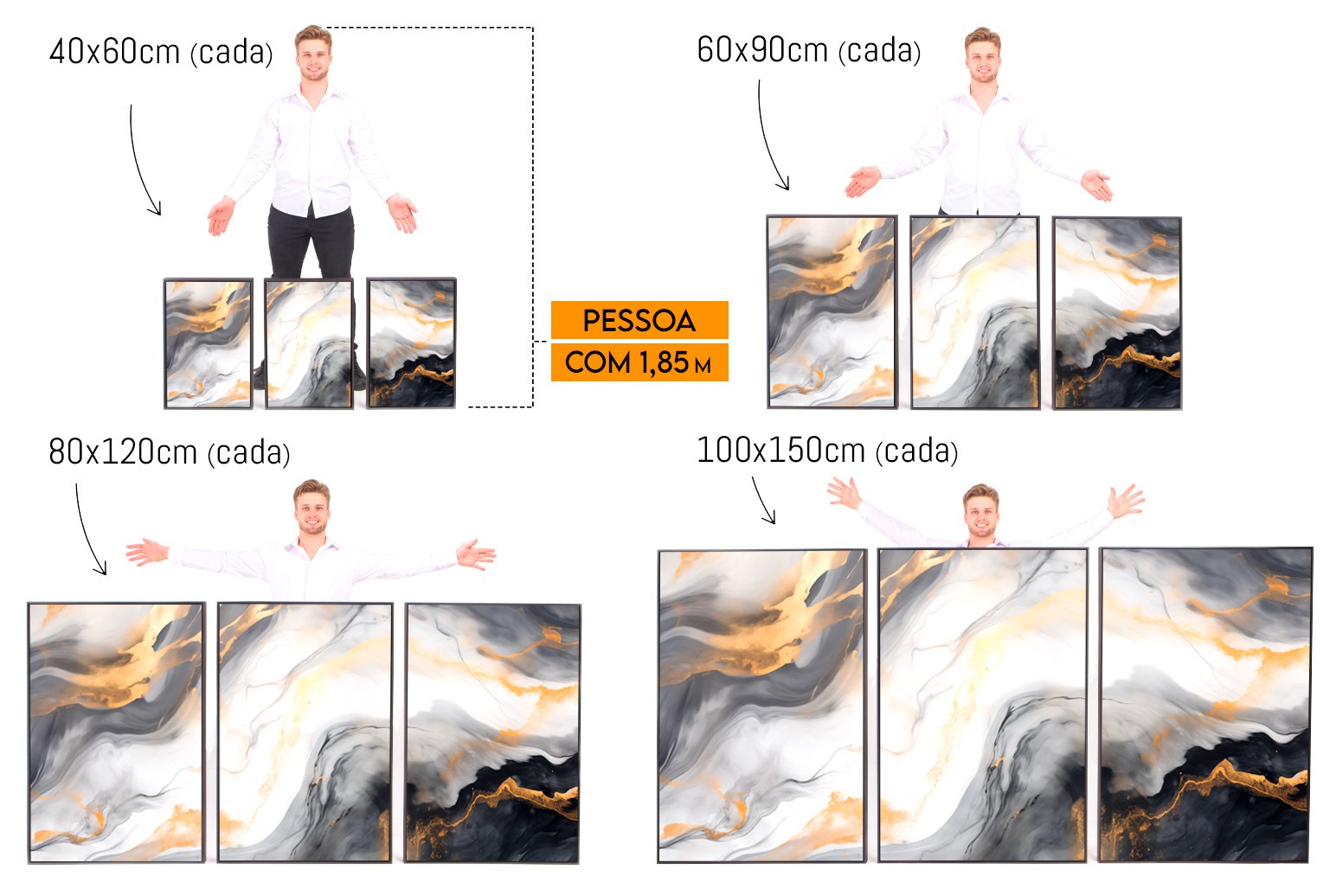 Quadro Decorativo 3 Telas Natureza Árvore da Vida