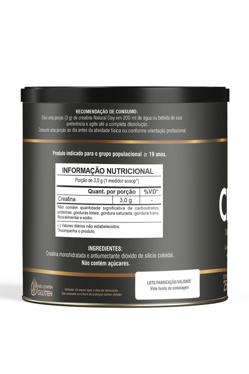 CREATINA MONOHIDRATADA NATURAL DAY 250G