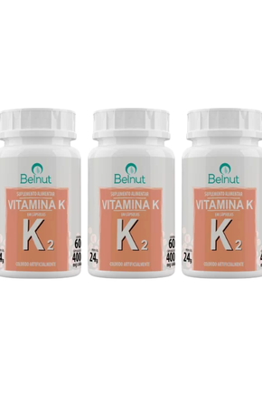 KIT COM 3 VITAMINA K2 BELNUT 60 CAPS SOFTGEL 400MG