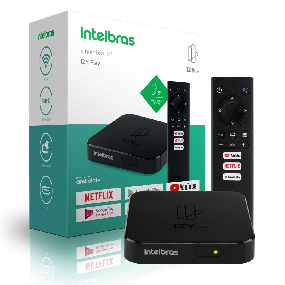 Smart Box Intelbras Android TV IZY Play Full HD 8GB preto com 1GB Ram ...