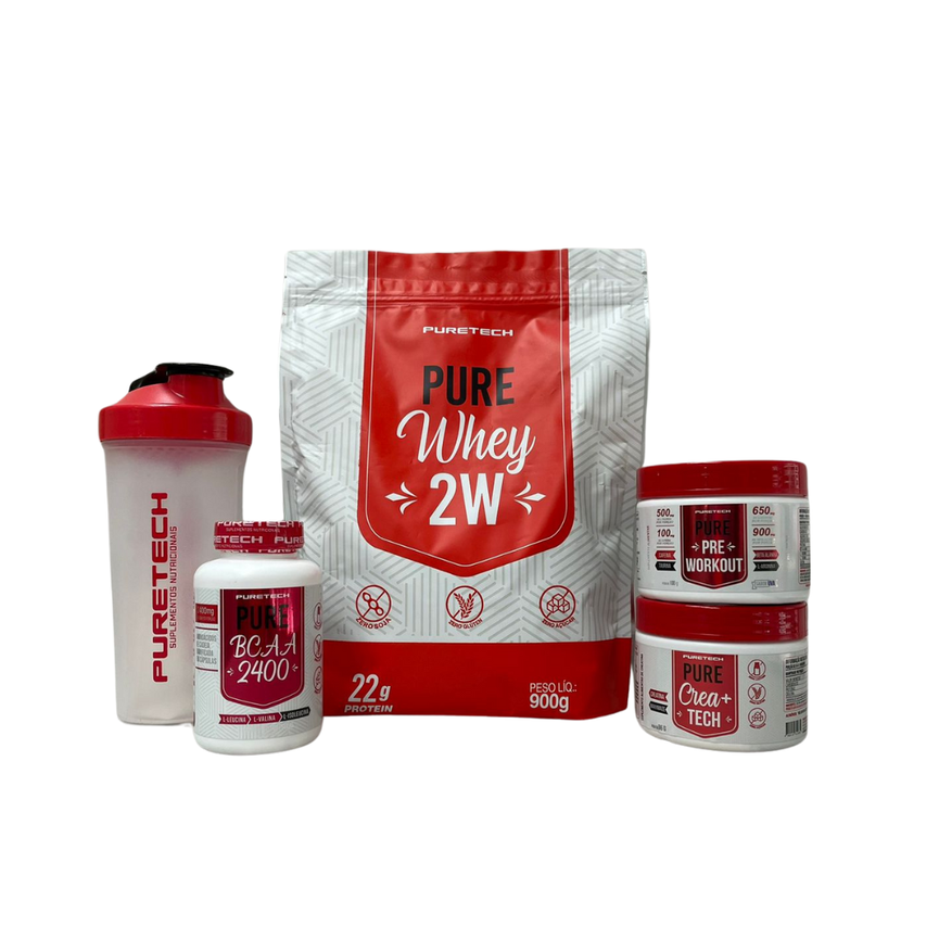 Whey Pure 2w 900gr Puretech+Crea Tech 96gr Puretech+BCAA 2400 120c ...