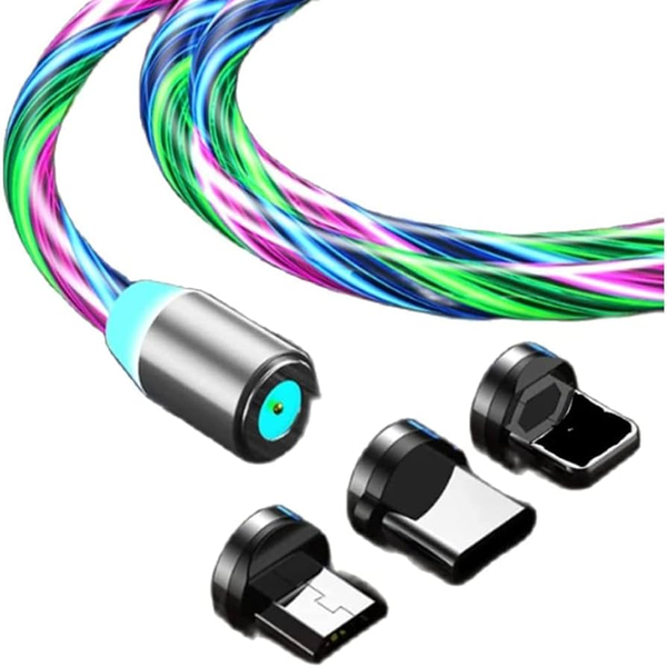 Cabo Carregador Magnético Tipo C 3 Em 1 USB