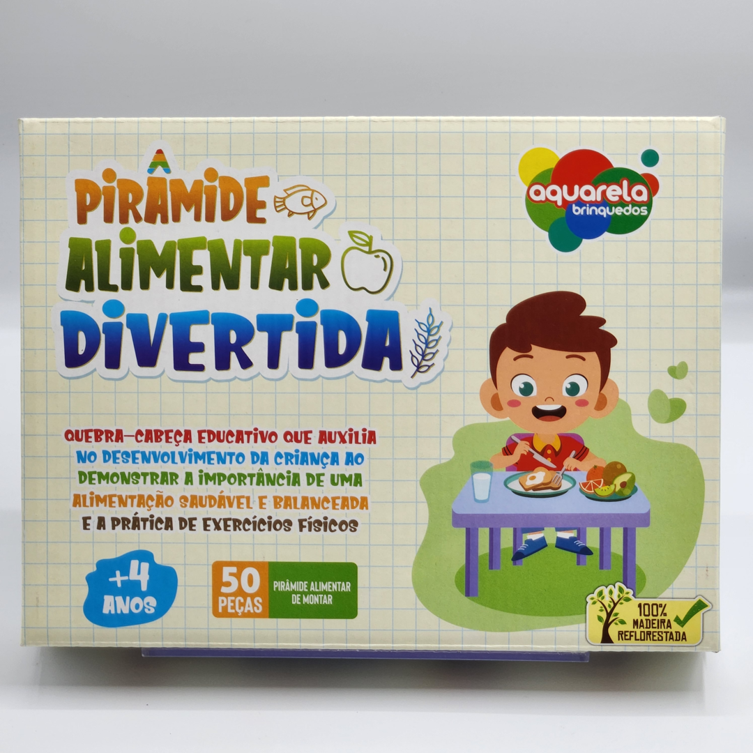 Quebra - Cabeça Pirâmide Alimentar Divertida Aquarela Brinquedos