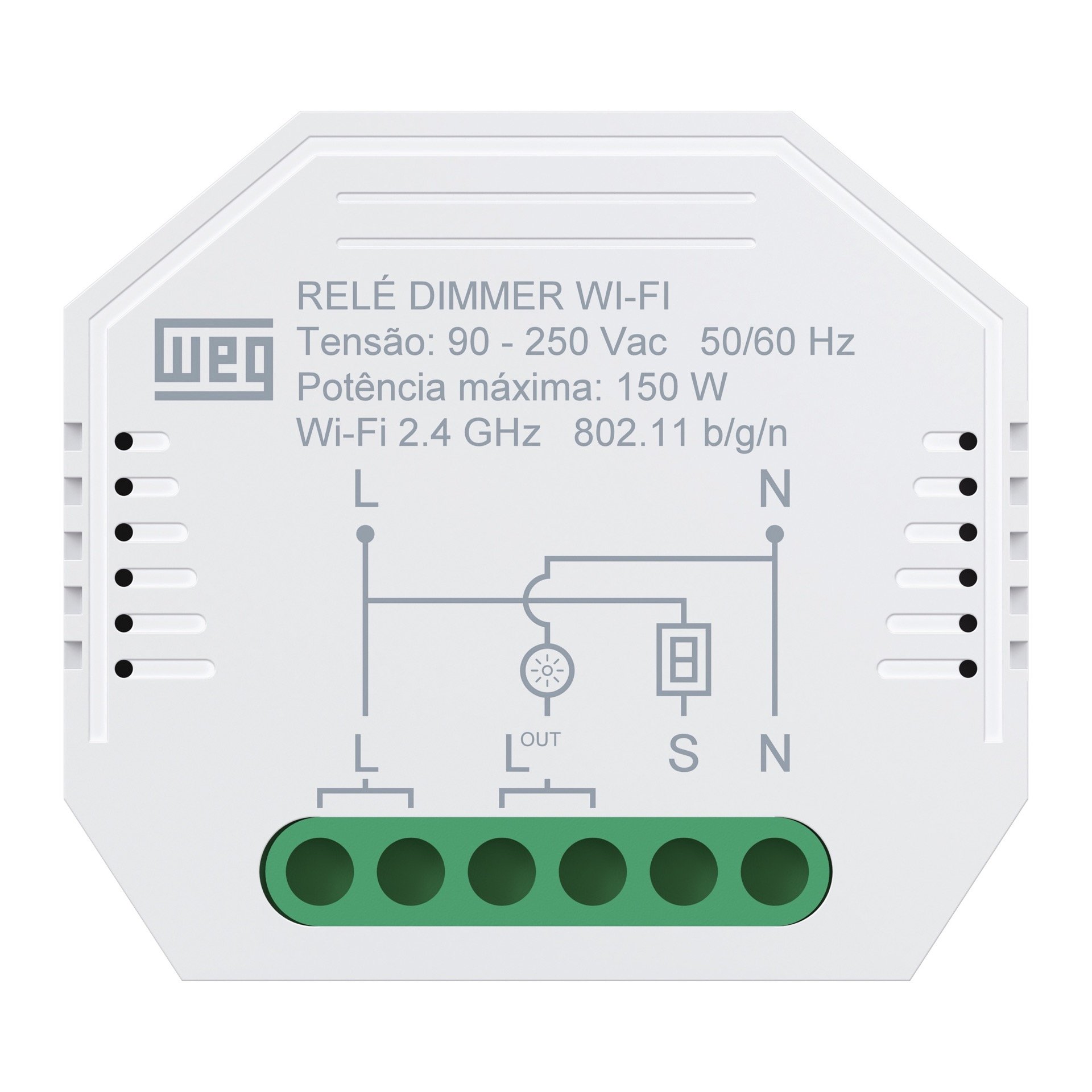 Modulo Rele Dimmer Weg Home 1 Canal Bivolt Smart Wi-Fi