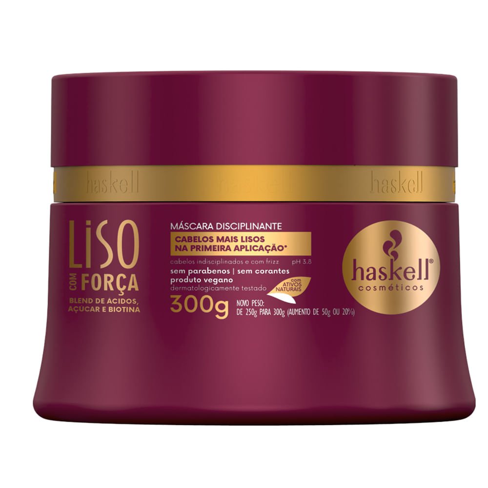 Máscara Liso Com Força Haskell 300gr