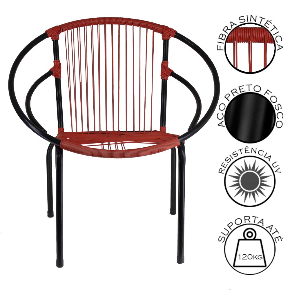 Cadeira Eclipse Fibra Sintética Vermelho