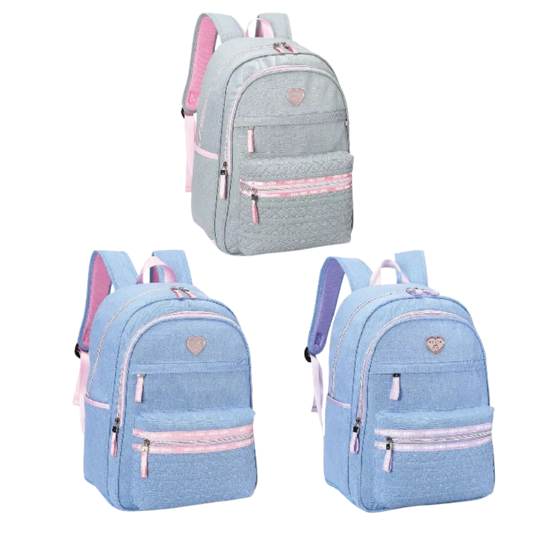 Mochila Kika - Cinza Claro | Papelaria Filadelfia