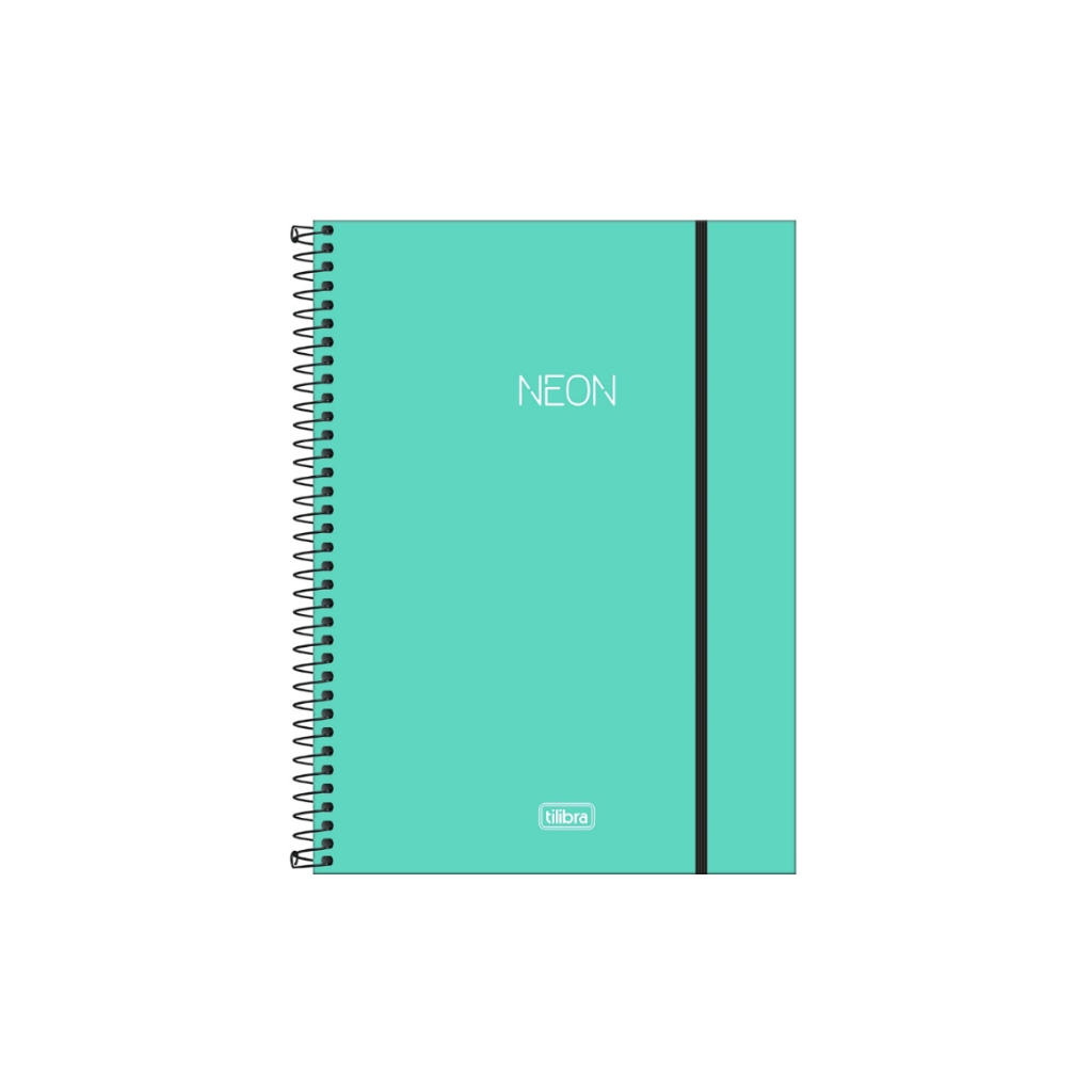 Caderno Espiral Capa Plástica Universitário 10 Matérias Neon Tilibra