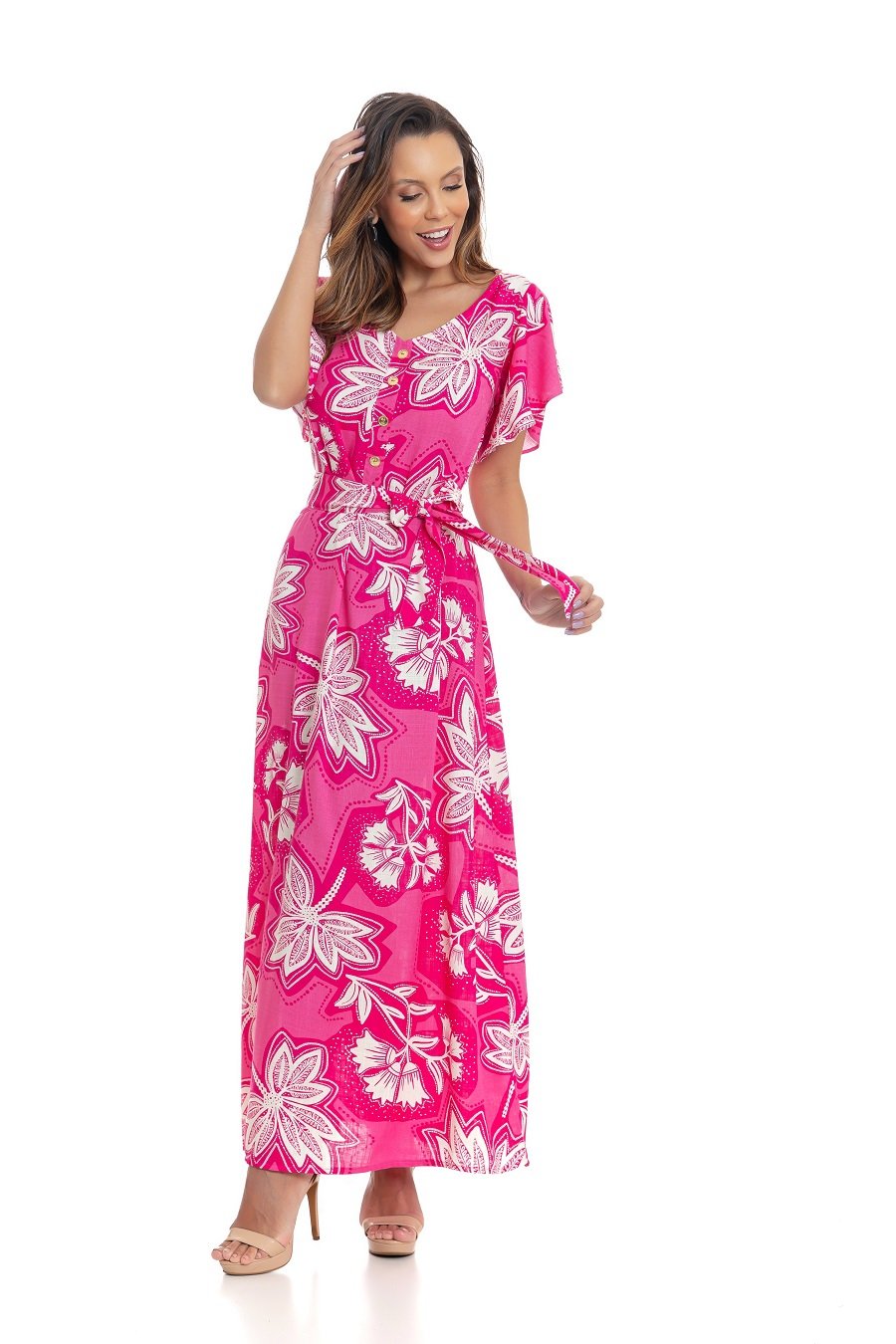 Vestido Sabrina Estampado Pink