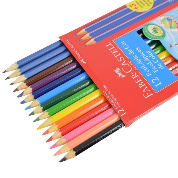 Lápis De Cor 12 cores vem com 3 Ecolápis Grafite Faber Castell Lápis De Cor 12 cores vem com 3 Ecolápis Grafite Faber Castell