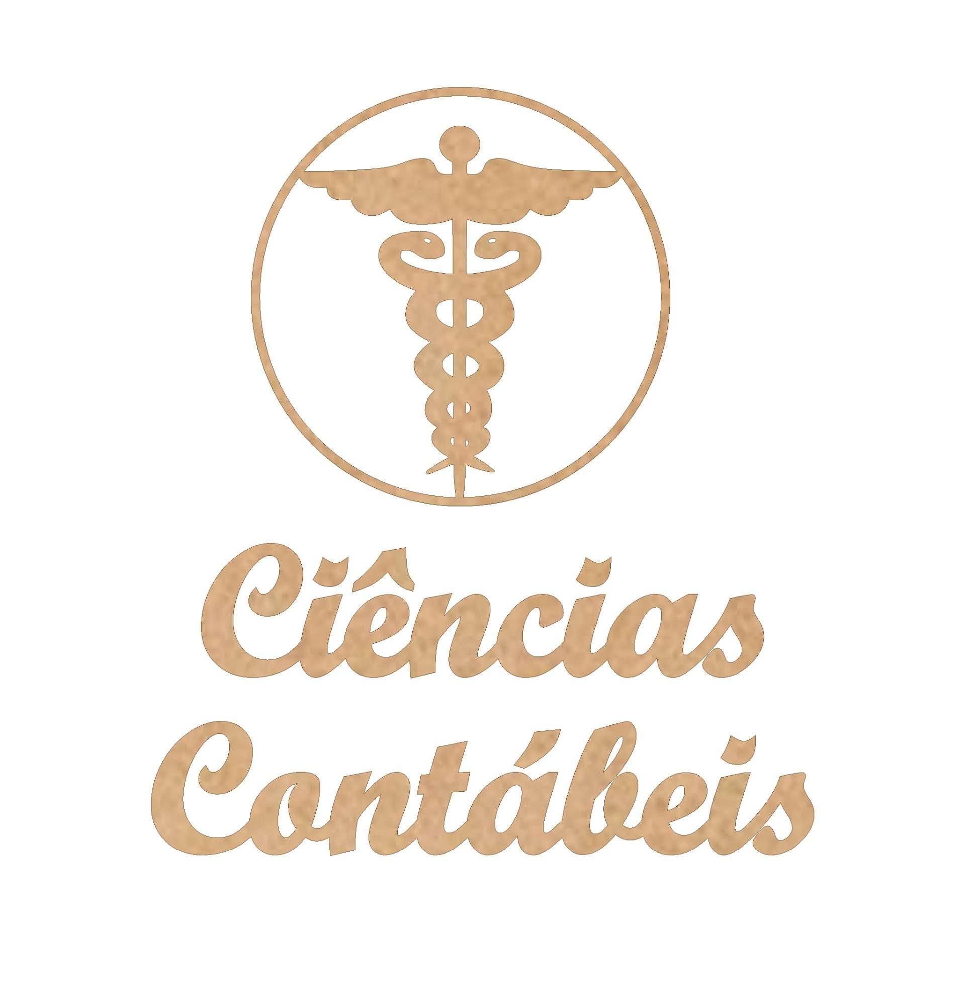 Aplique Recorte Laser Mdf Cru - Símbolo Ciências Contábeis