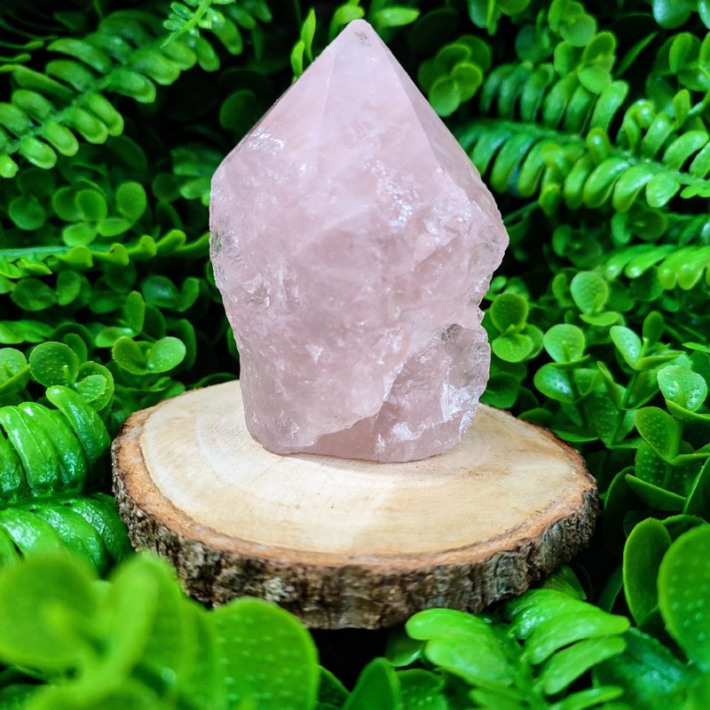 Ponta de Quartzo Rosa - Lapidada