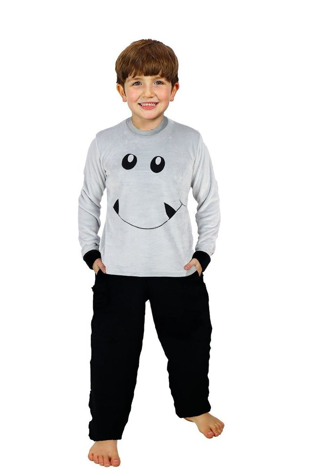 Pijama Infantil Unissex Inverno Fleece Familia Monster
