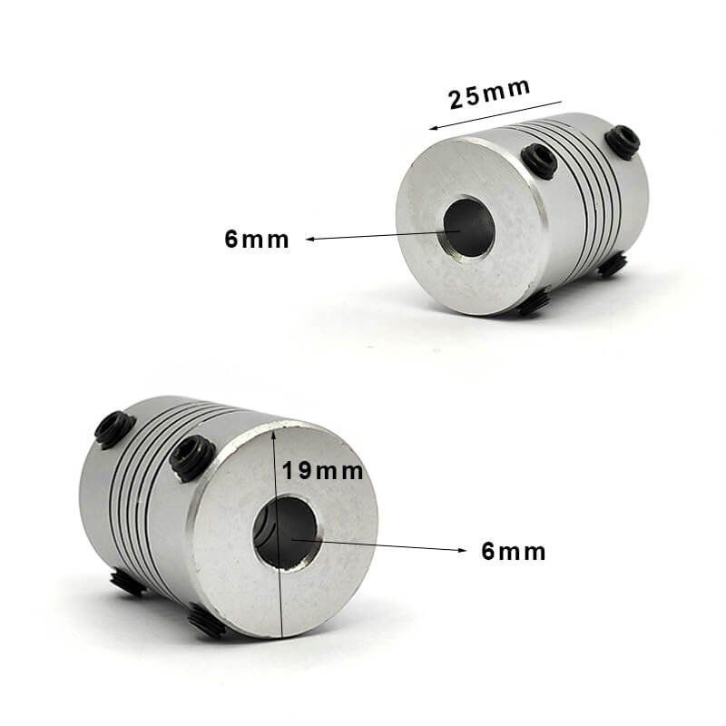 Acoplamento Metálico Flexível para Encoder 6x6mm | Loja Proesi