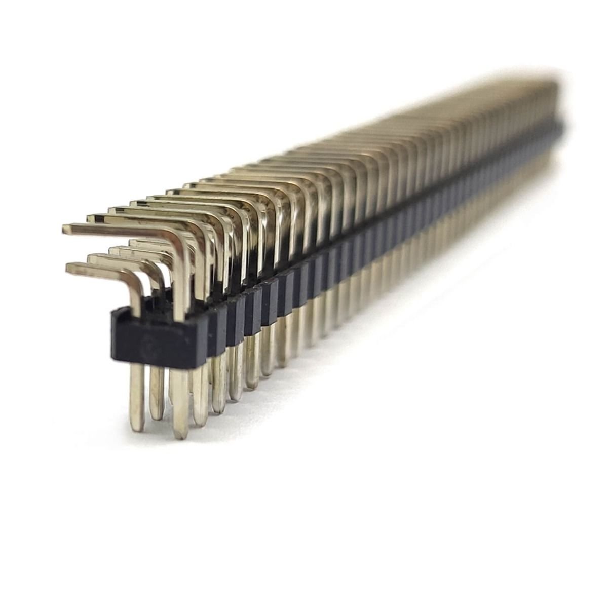 Barra Pino 2X40X11,2mm Terminal Curto, Passo 2,54mm 90°